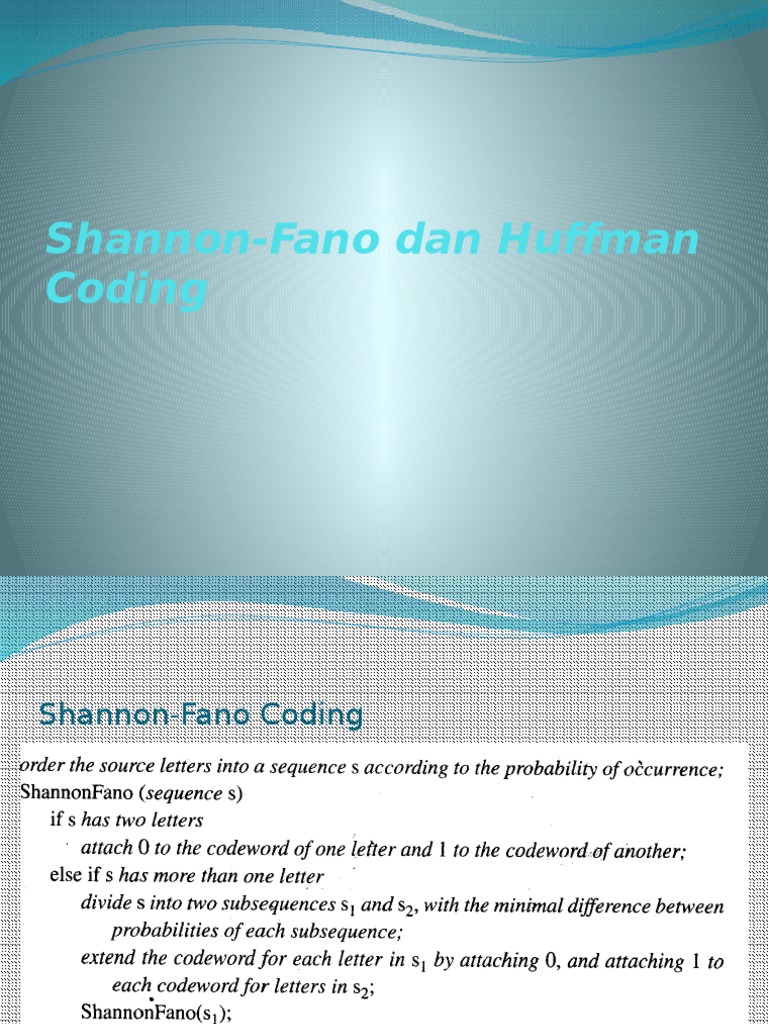 Shannon Fano & Huffman | PDF