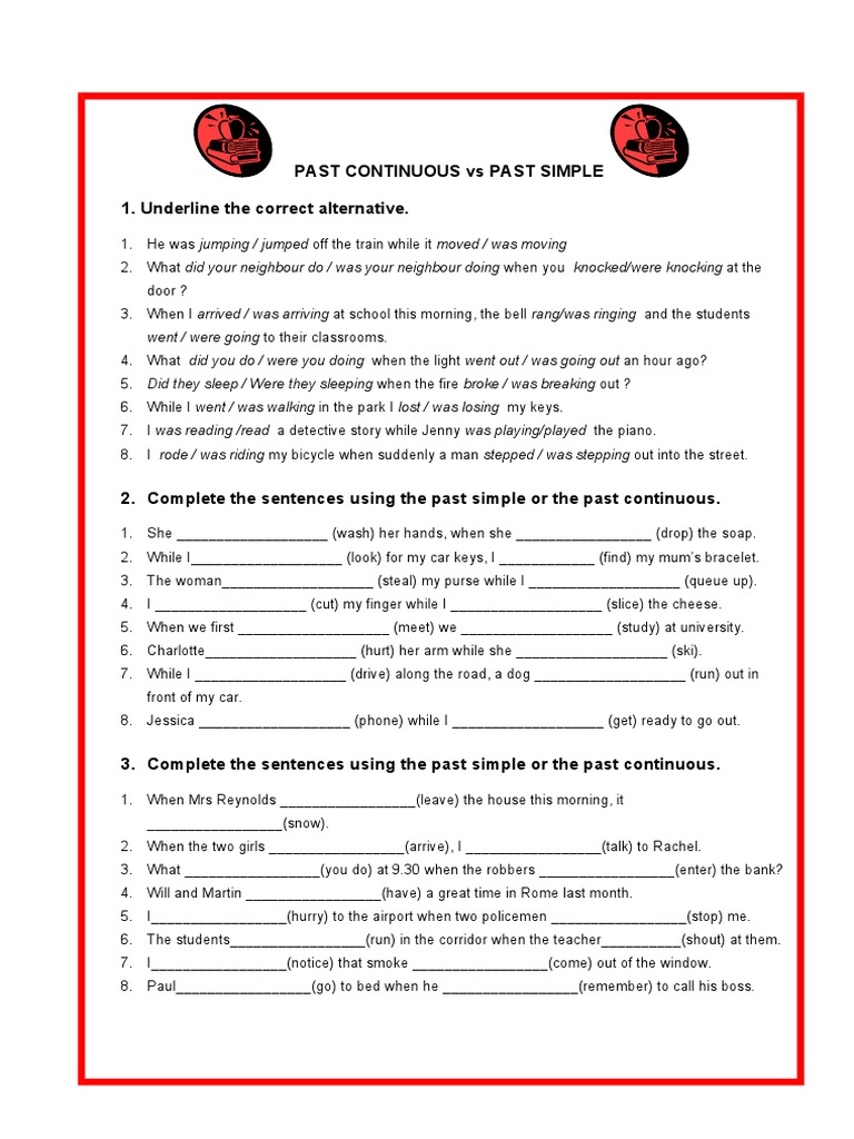 Past Simple vs Continuous Exercises | PDF | Language Arts & Discipline