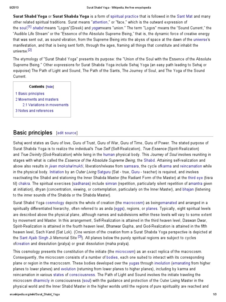 Surat Shabd Yoga | PDF | Indian Poetics | Esoteric Schools Of Thought