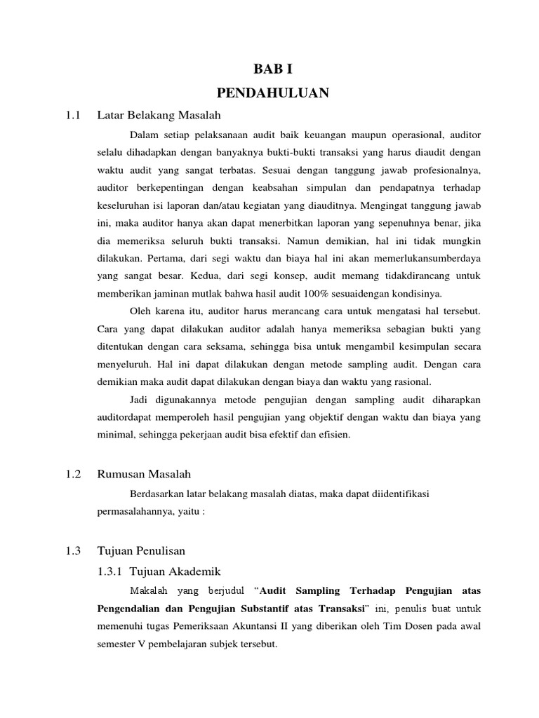 Pengujian Substantif dalam Audit Sampling | PDF | Karier & Perkembangan | Pengelolaan Keuangan ...