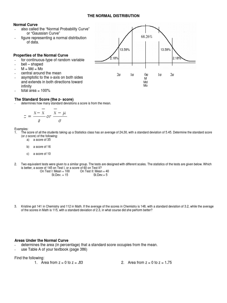 Biostat - Normal Distribution | PDF | Normal Distribution | Standard Deviation