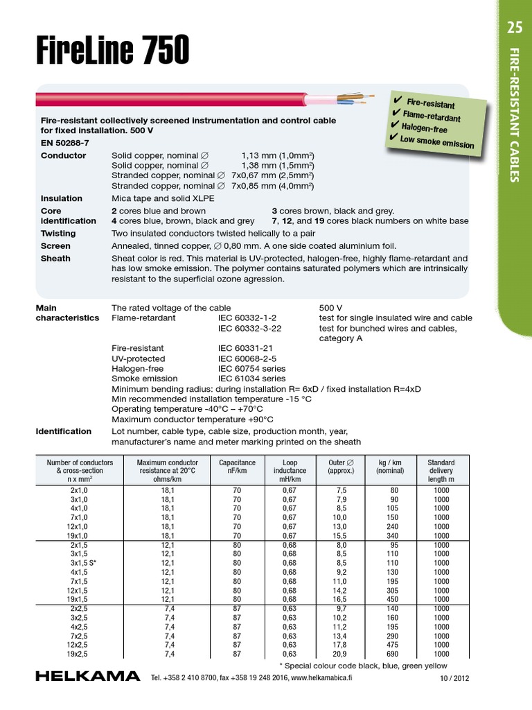 25 FireLine 750 | PDF | Cable | Electrical Conductor