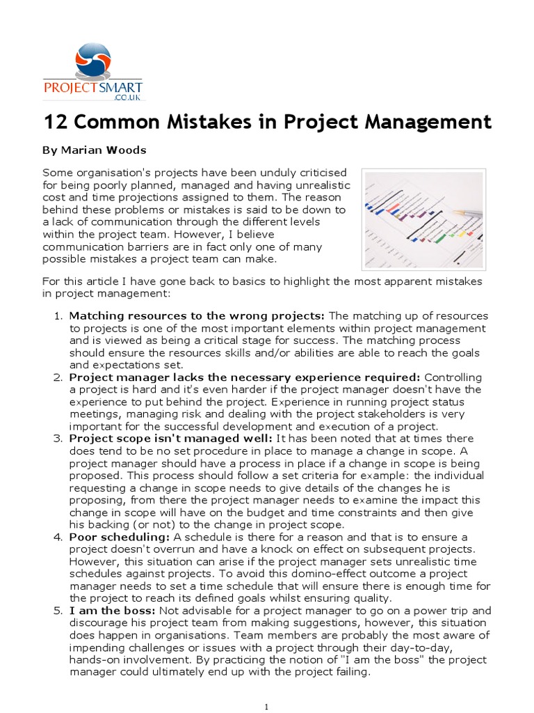 12 Common Mistakes in Project Management | PDF