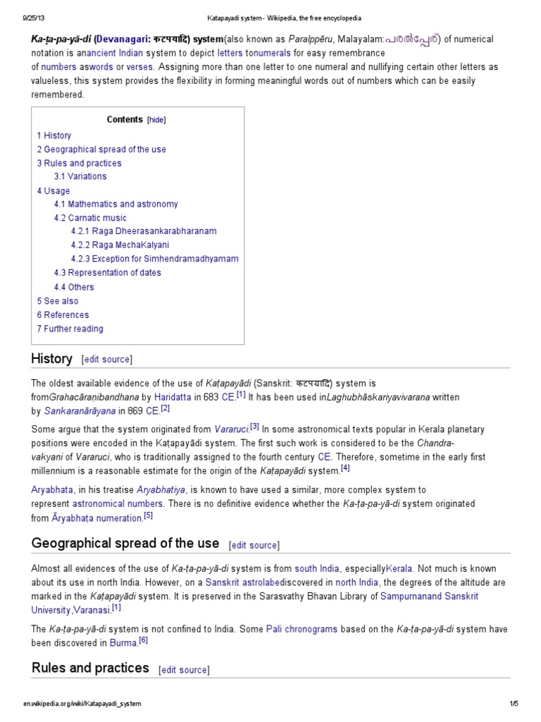 Katapayadi System | Download Free PDF | Languages | Language Arts ...
