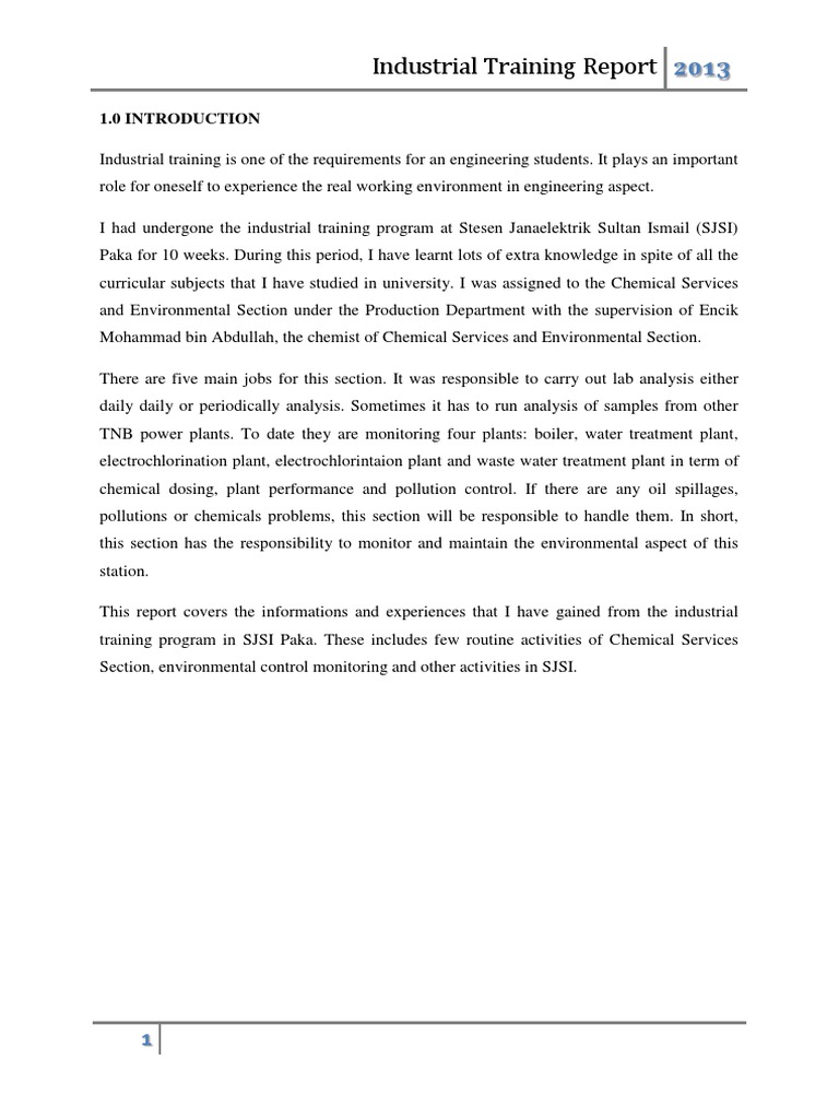 Industrial Training Report | Download Free PDF | Steam | Titration