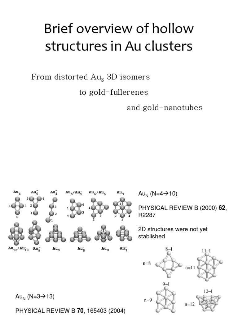 Gold Cluster Structures: From Cages to Nanotubes | PDF | Social Science ...