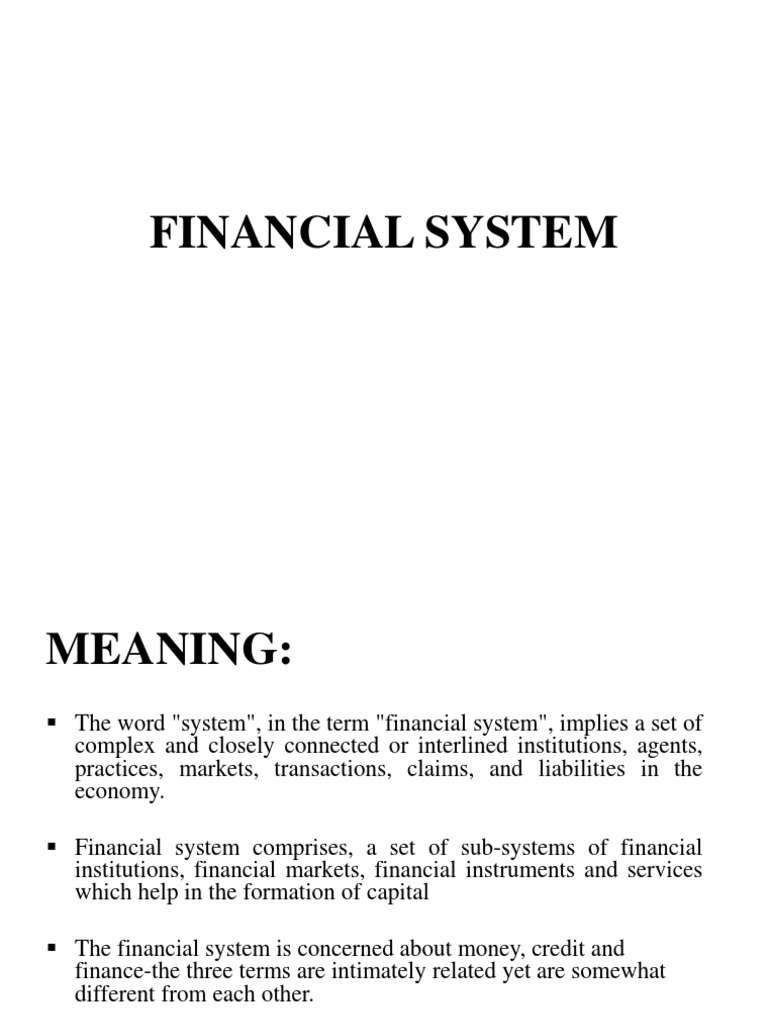 Financial System | PDF | Financial Markets | Financial Capital