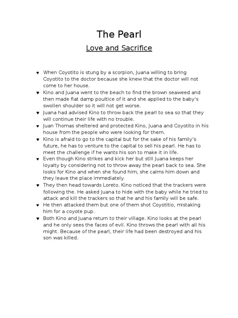 The Pearl. Love and Sacrifice | PDF