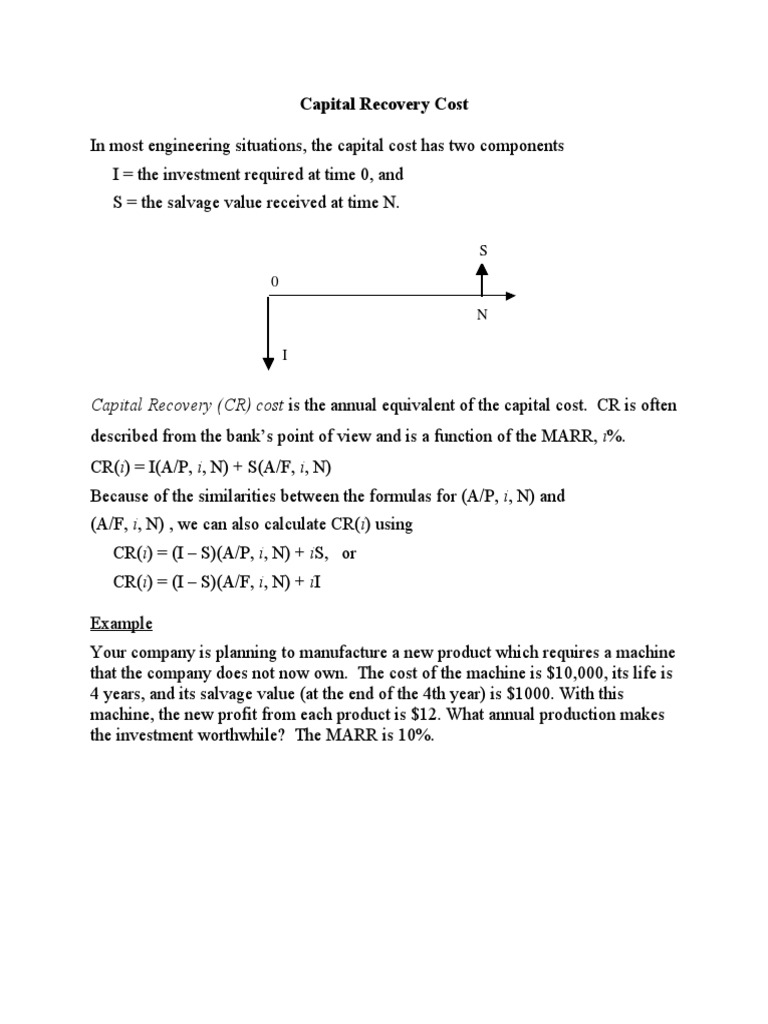 Capital Recovery Cost | PDF | Capital (Economics) | Economies