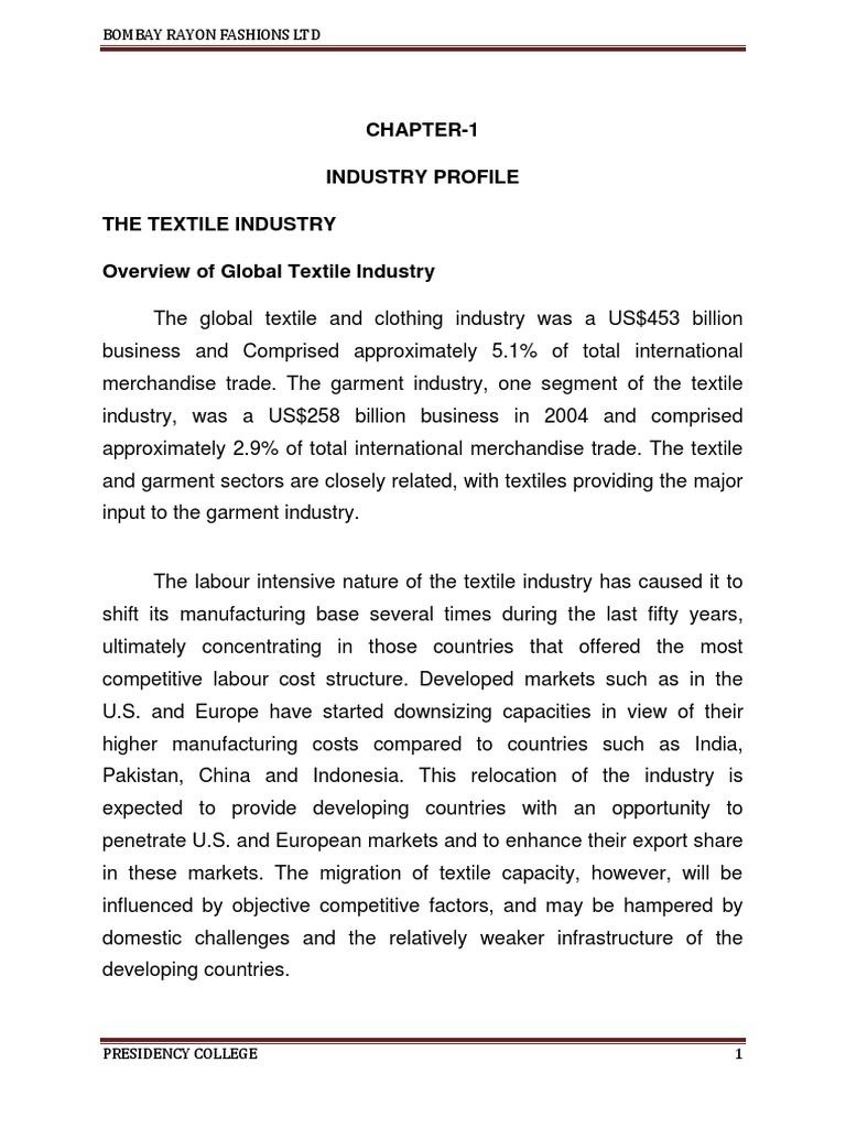 Bombay Rayon Fashions Overview | PDF | Expense | Textiles