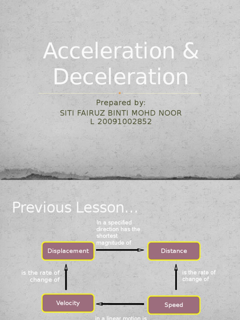 Acceleration & Deceleration | Acceleration | Velocity