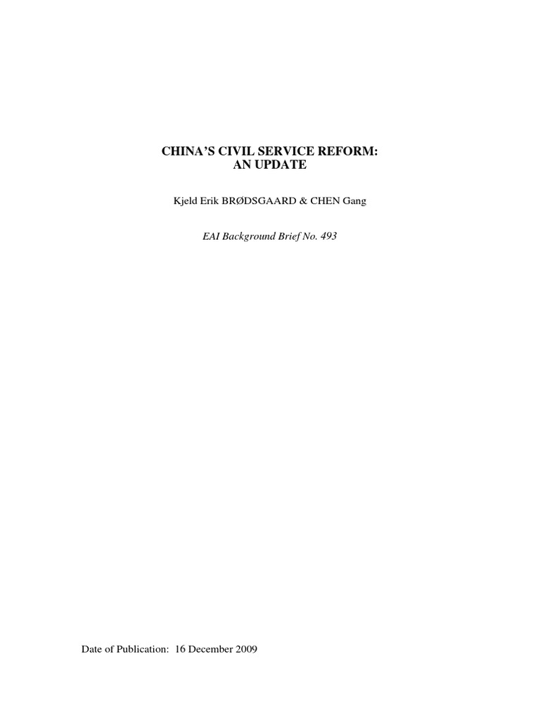 Civil Service System of China | PDF | Civil Service | China
