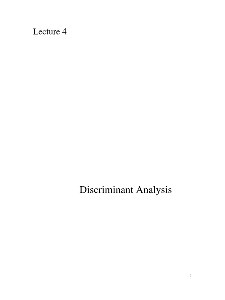 Discriminant Analysis Example 2: Fisher's Iris Data | PDF | Statistical Classification | Errors ...