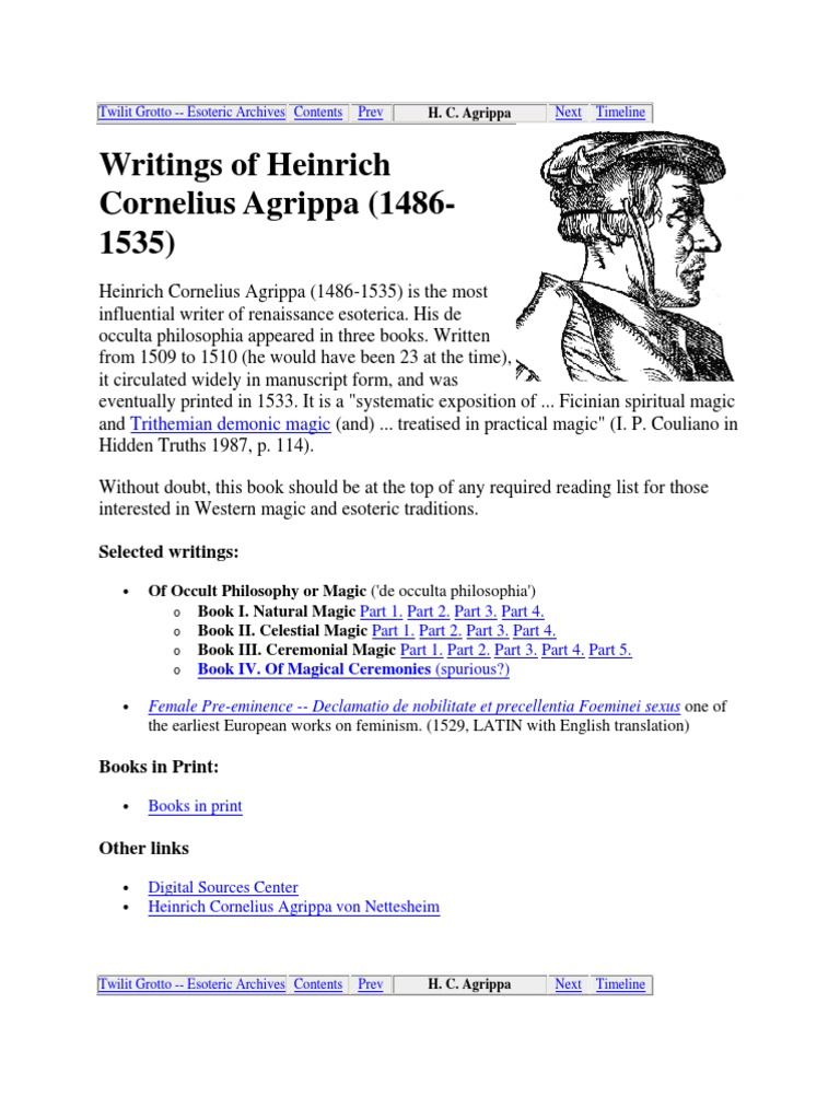 Heinrich Cornelius Agrippa | PDF | Magic (Paranormal) | Western Esotericism