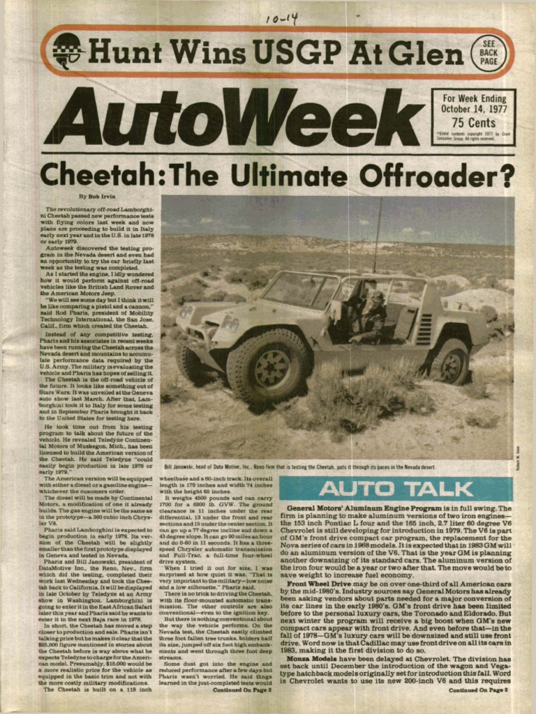 Autoweek Magazine From Oct. 14, 1977 | PDF | Coupes | Car
