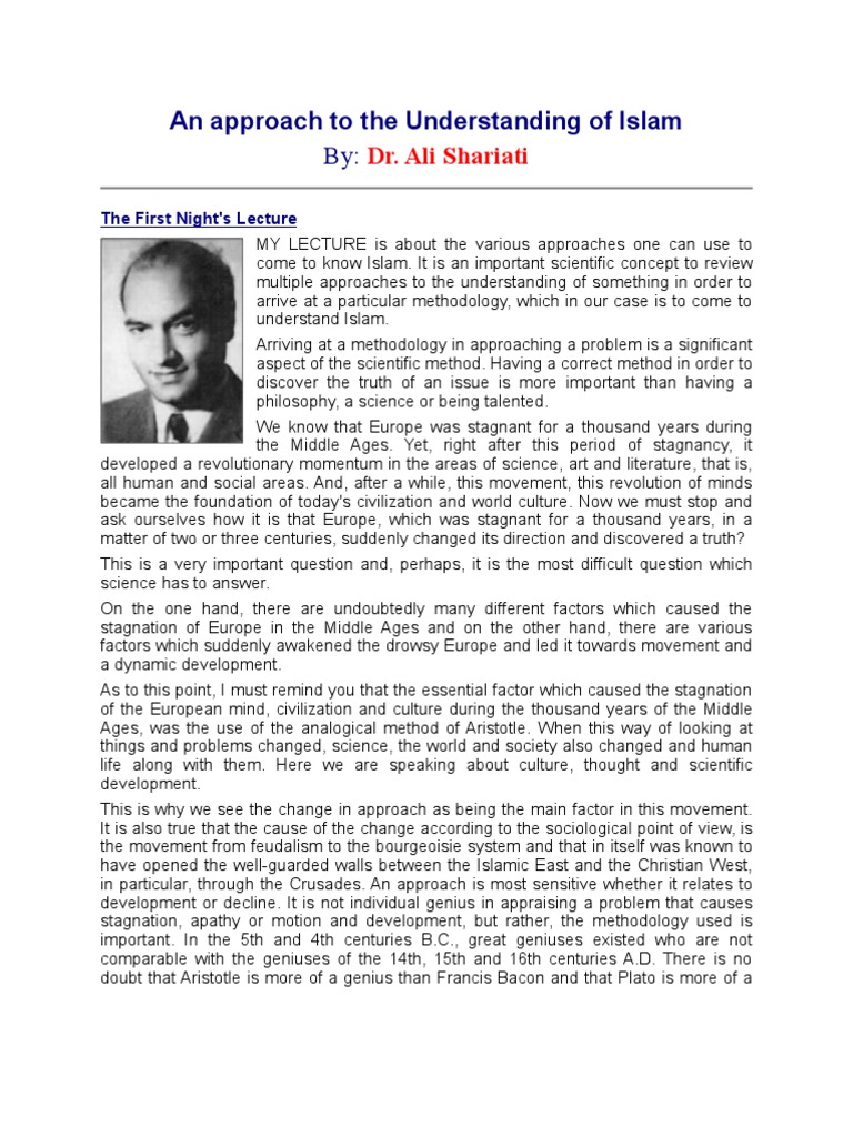 An Approach To The Understanding of Islam - Ali Shariati | PDF ...
