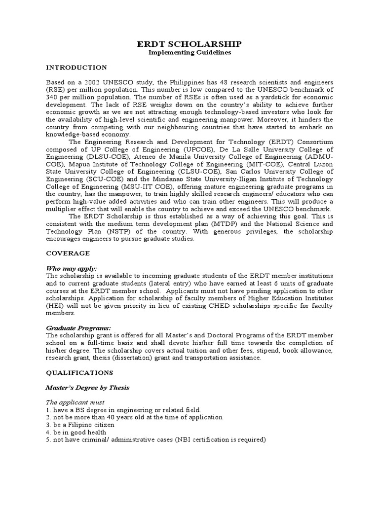 Erdt Scholarship - Implementing Guide | PDF | Academic Degree ...