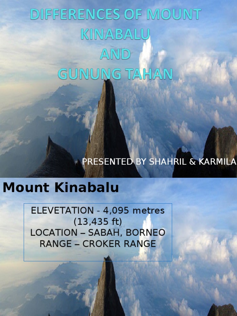 Mount Kinabalu vs. Gunung Tahan Elevation | PDF