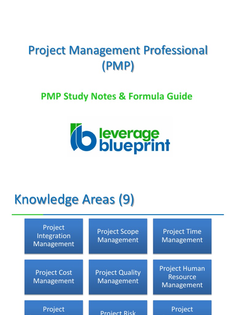 PMP Study Notes Formula Guide | PDF