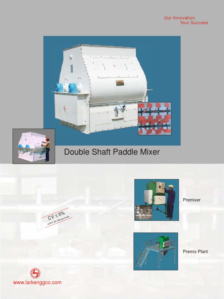 Double Shaft Paddle Mixer Overview | PDF | Animal Feed | Chemistry
