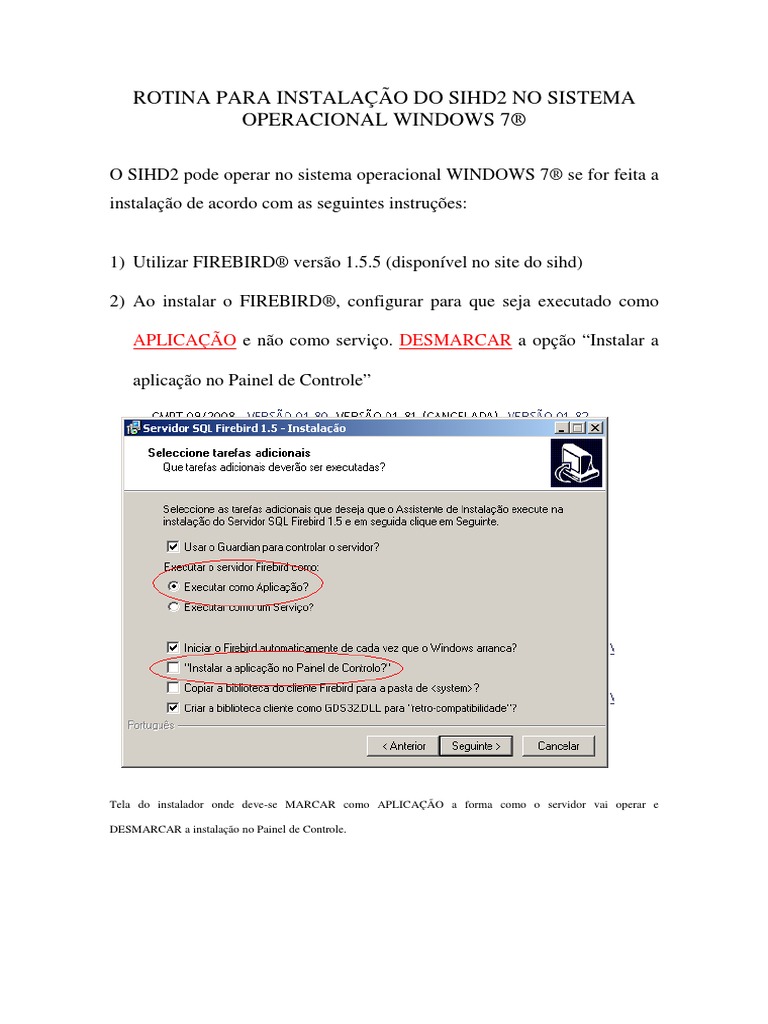 Instalação do SIHD2 no Windows 7 | PDF