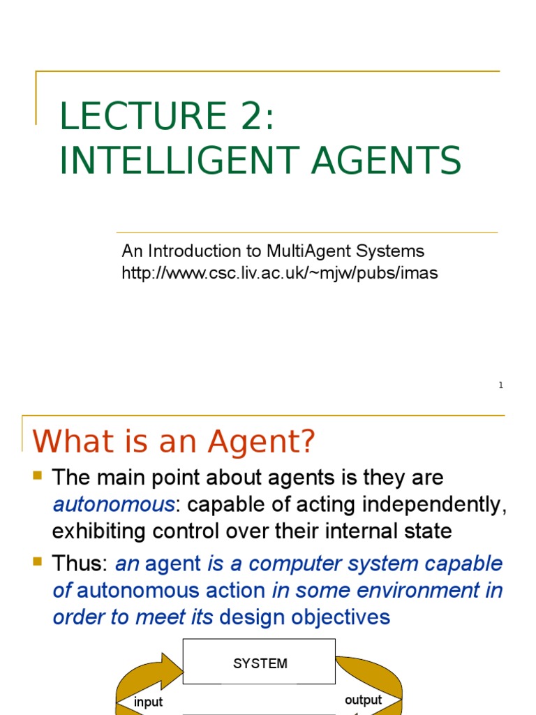 Intelligent Agents: An Introduction To Multiagent Systems | Download ...