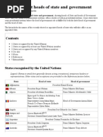 Current Heads of State 2025 List | PDF | Heads Of State | Government ...