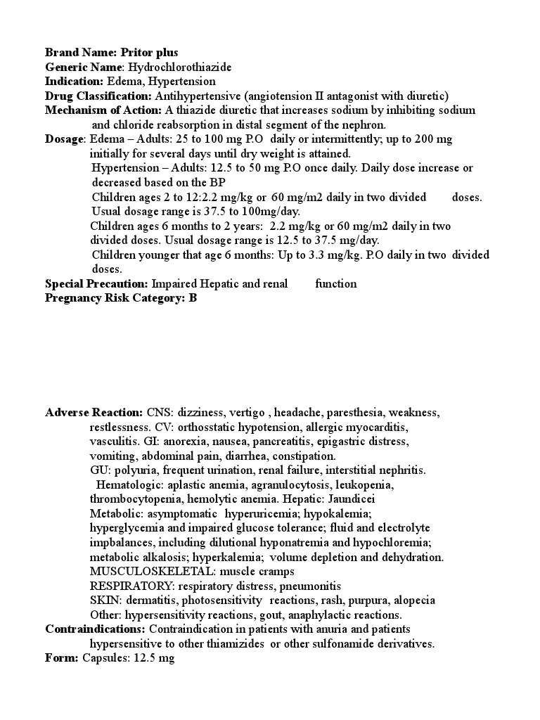 Pritor Plus | PDF | Medicine | Diseases And Disorders
