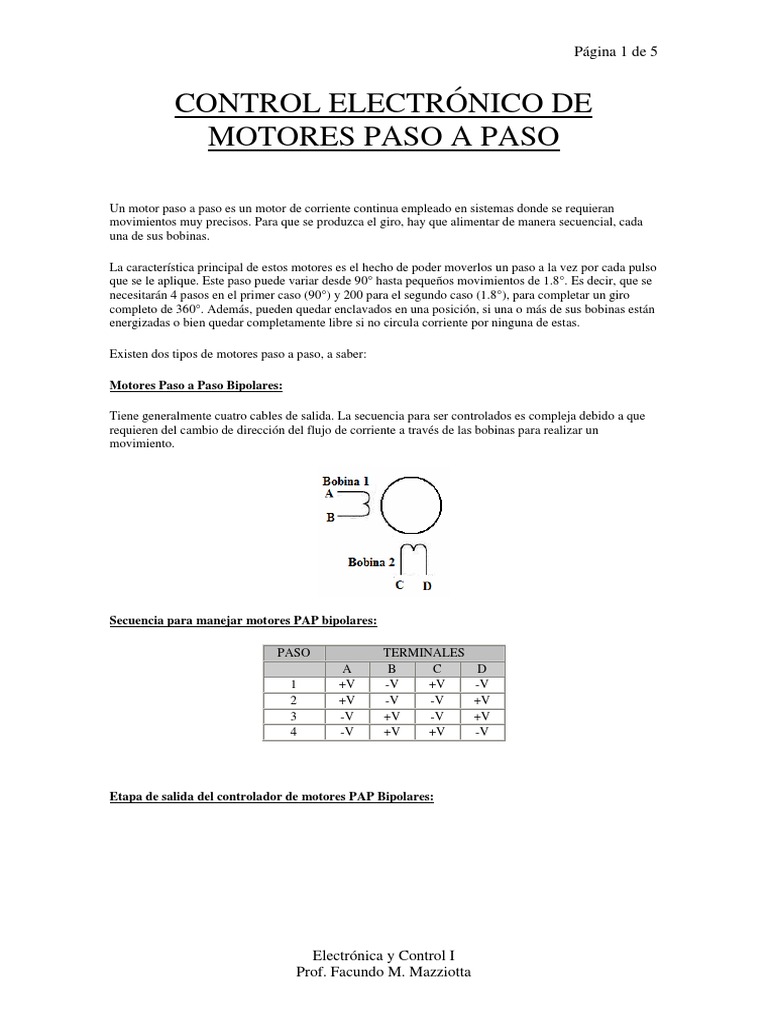 Control de Motor A Pasos | PDF | Electricidad | Bienes manufacturados