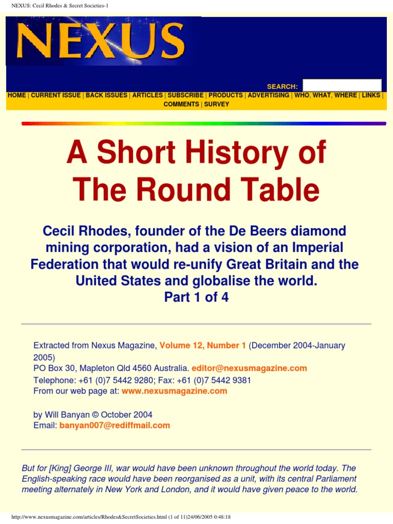 A Short History of The Round Table | PDF | Illuminati | New World Order ...