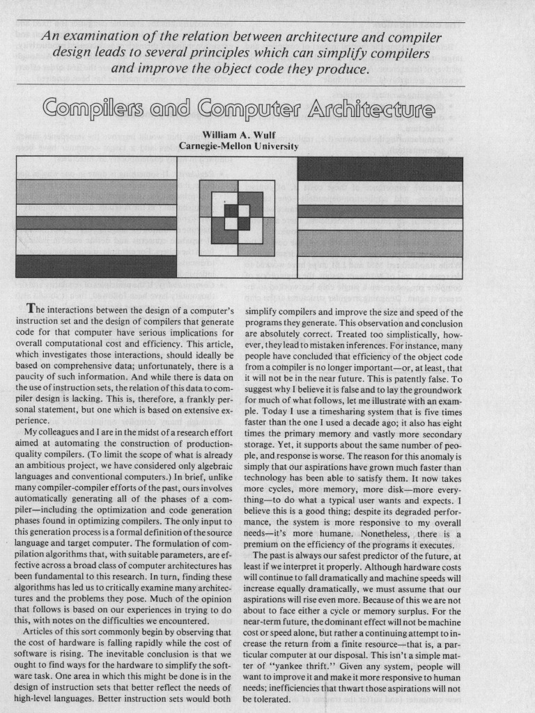(William A. Wulf) Compilers and Computer Architecture | PDF | Data Type ...