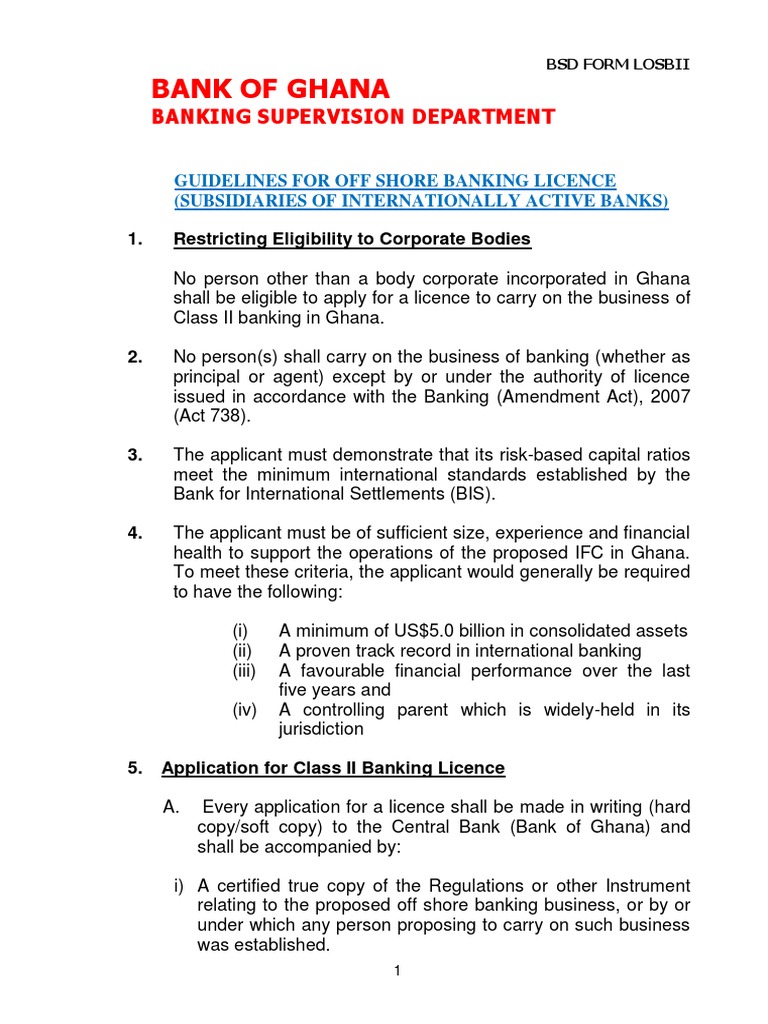 Offshore Banking Licence Guidelines | PDF | Securities (Finance) | Banks
