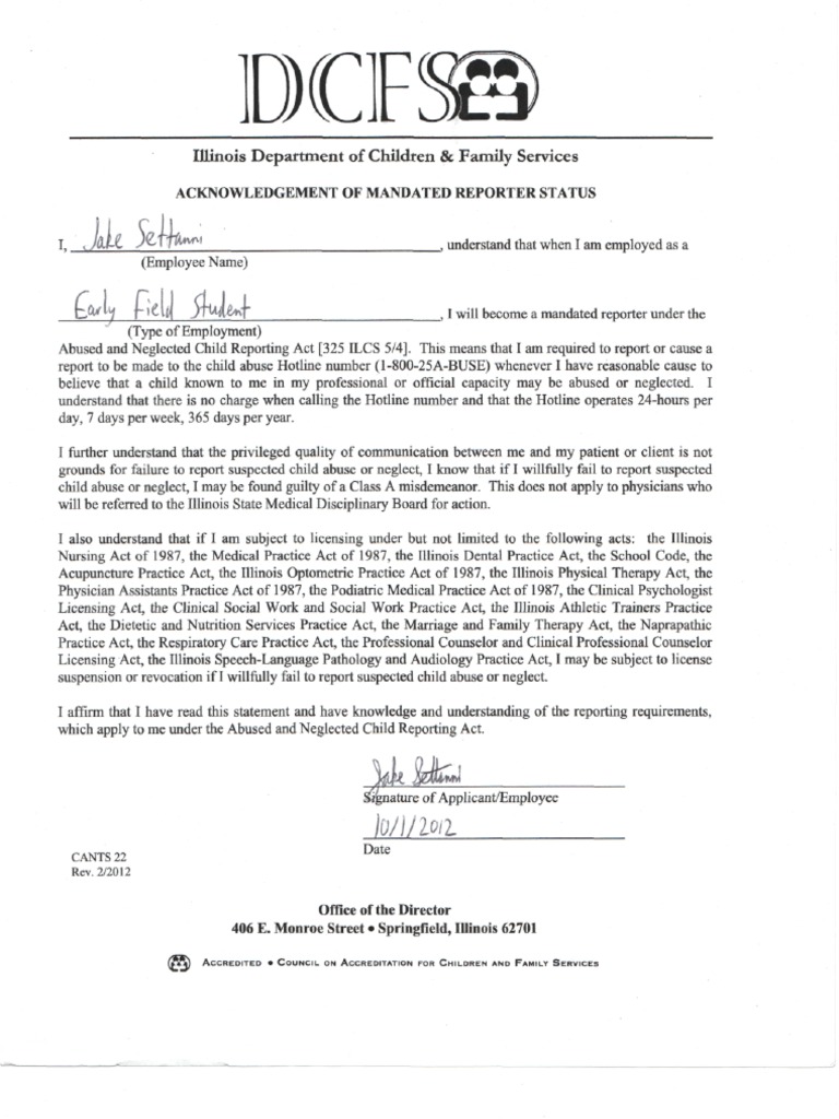 Mandated Reporter Acknowledgment Form | PDF