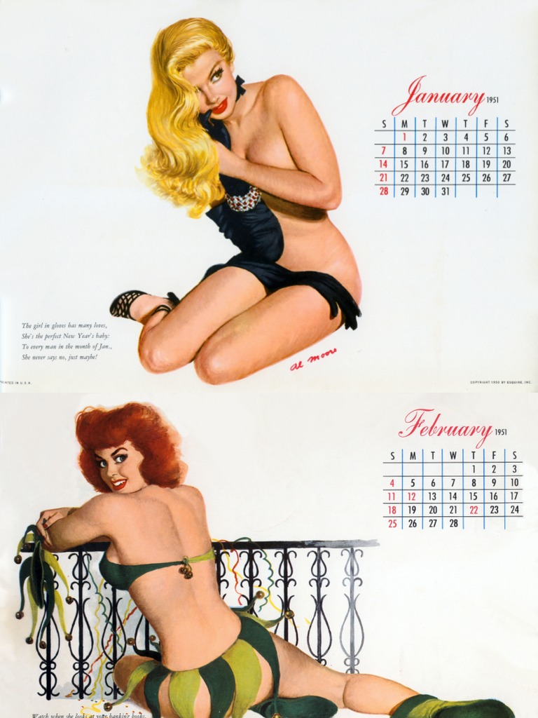 Esquire Calendar 1951 Illustration By Al Moore PDF