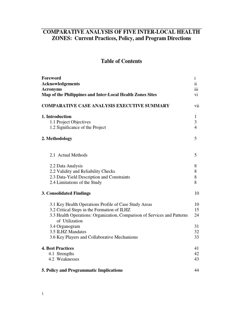 Comparative analysis of five inter-local health zones | PDF | Sampling ...