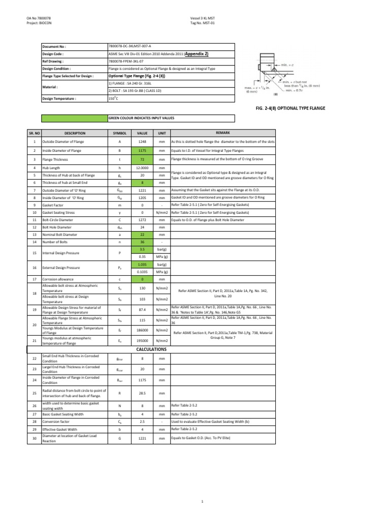 Body Flange Design-Appx-2 | PDF | Screw | Corrosion