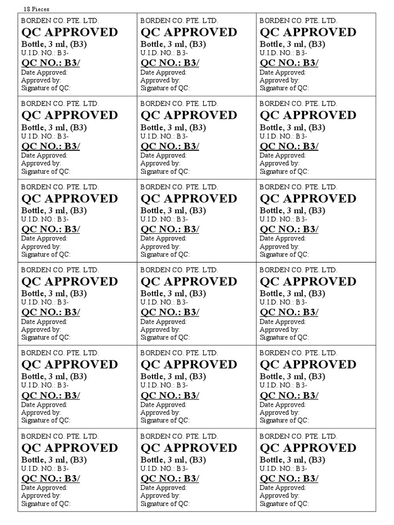 Approved Label - Bottle, 3 ML, (B3) | PDF