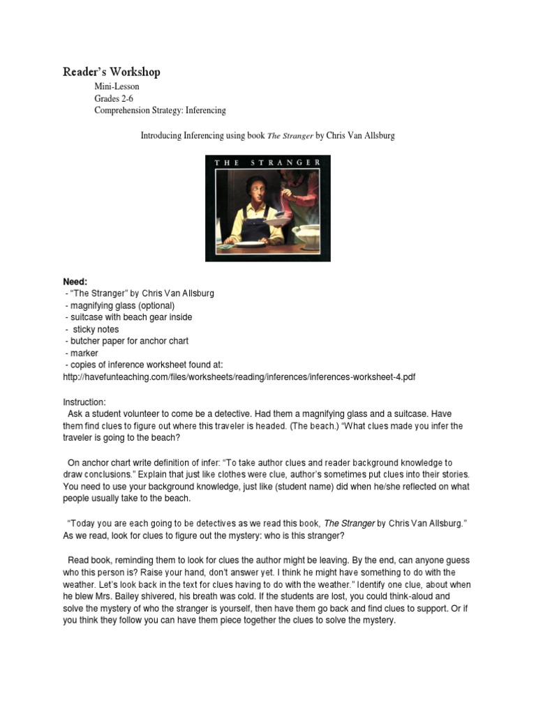 Inferencing with "The Stranger" Lesson | PDF | Inference | Cognition