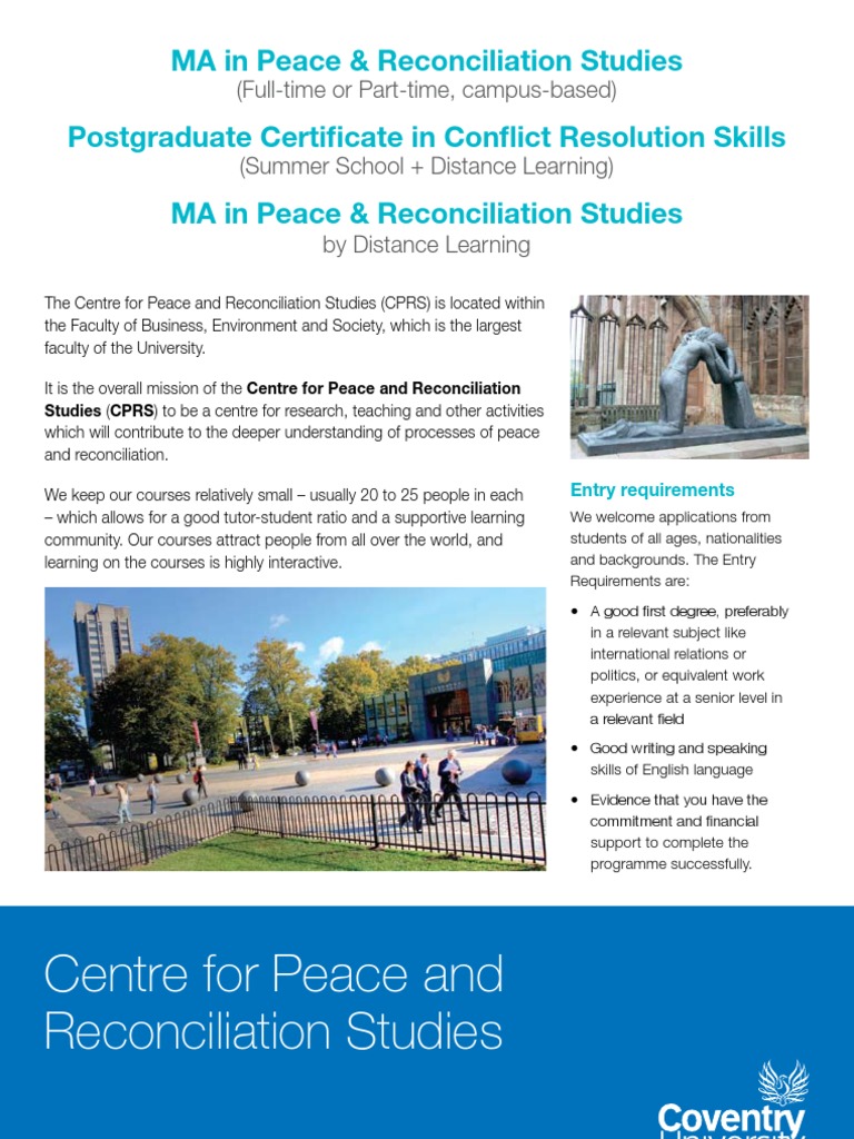 Peace & R Studies Leaflet | PDF | Conflict Resolution | Master Of Arts