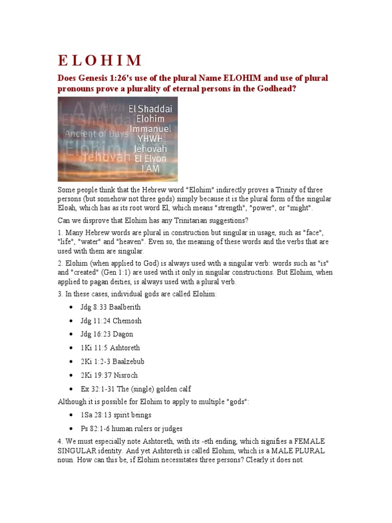 Elohim | PDF | Theology | Onomastics