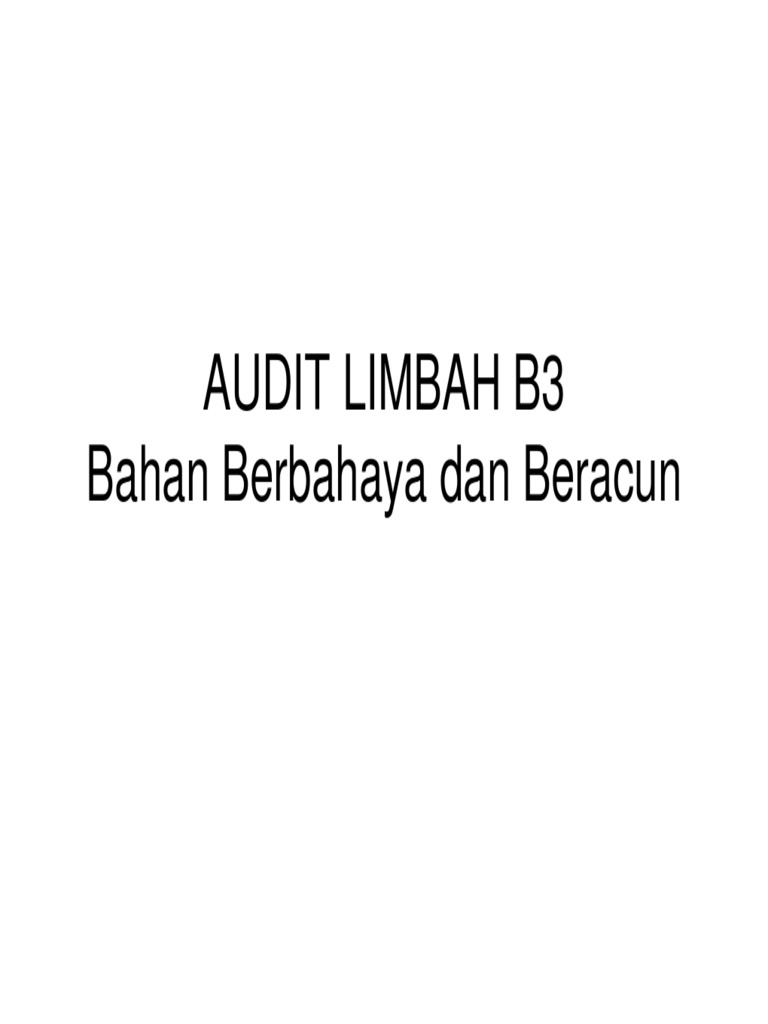 Audit Limbah B3 PDF | PDF