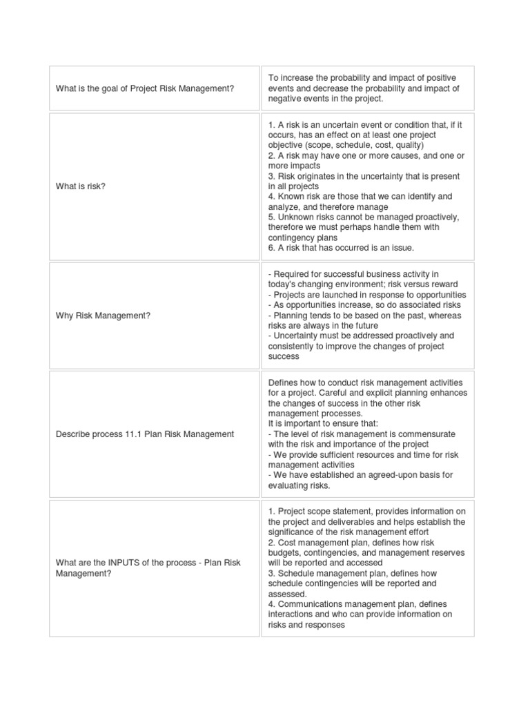 Risk Flashcards PDF | PDF | Risk Management | Risk