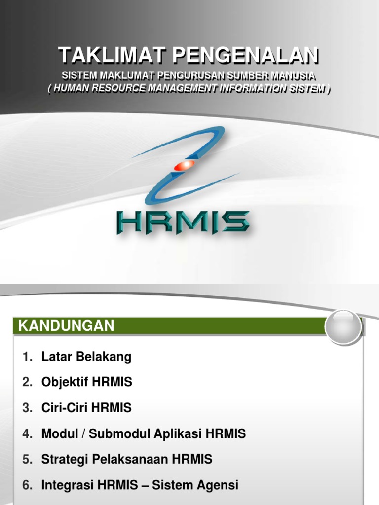 Taklimat Pengenalan HRMIS Update | PDF
