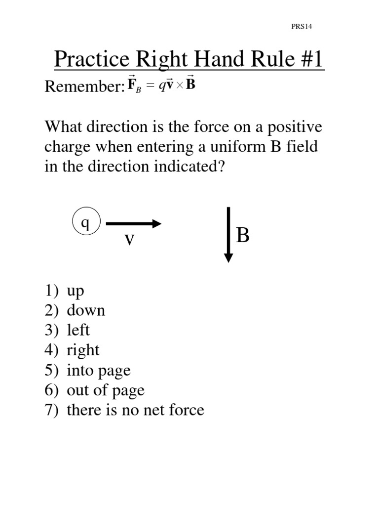 Practice Right Hand Rule #1 | PDF