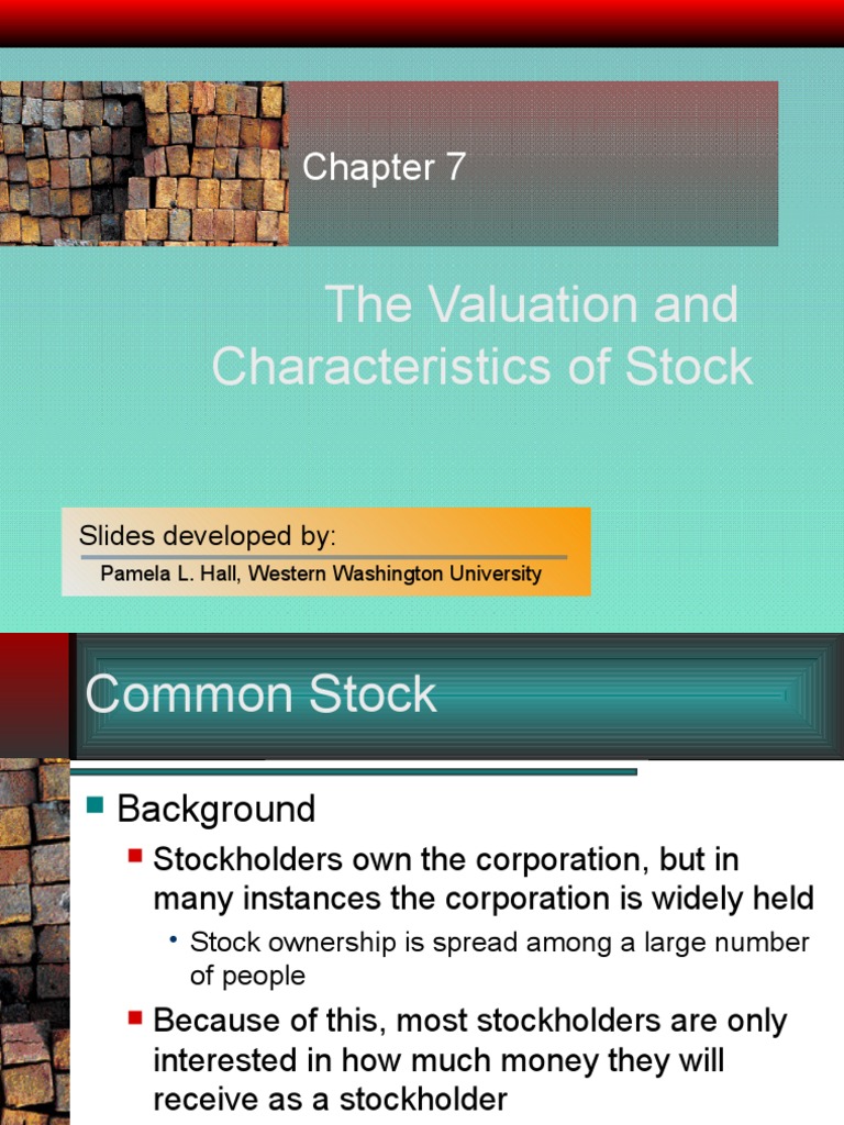 Chapter 07 Valuation & Characteristics of Stocks | PDF | Option ...