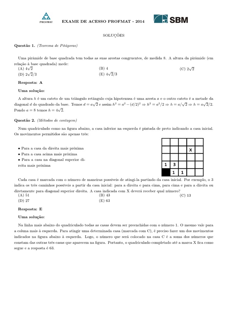 Prova Profmat - 2014 | PDF | Triângulo | Geometria Euclidiana
