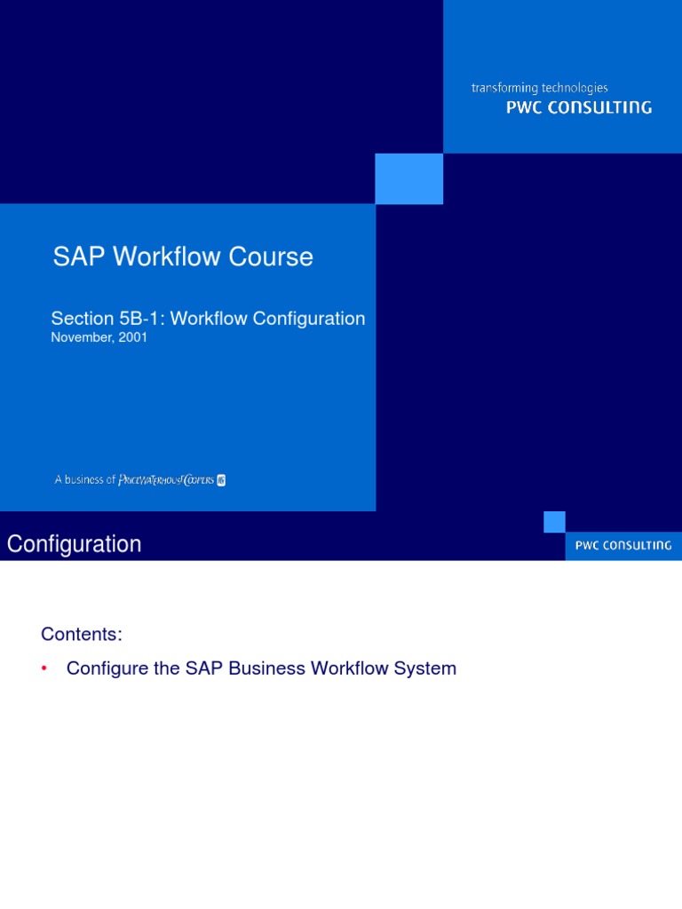 Configuring the SAP Business Workflow Environment: Setting Up Runtime ...