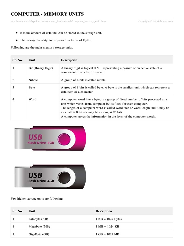 Computer Memory Units | PDF