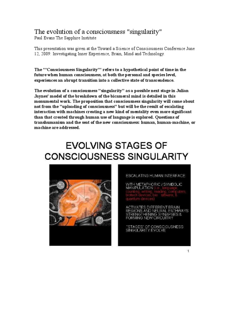 The Evolution of A Consciousness Singularity | PDF