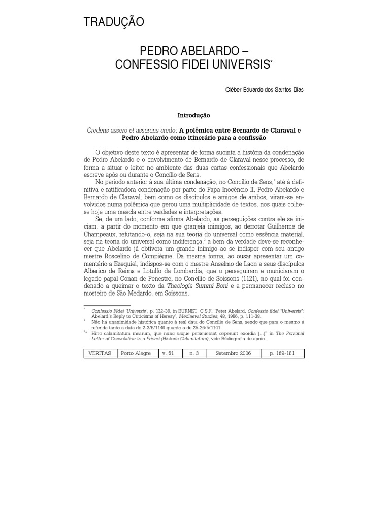 Abelardo Confessio Fidei | Download grátis PDF | Trindade | Santo